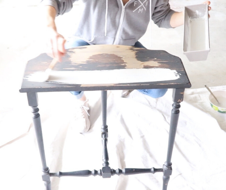 How to Refinish Wood: DIY Refinished Side Table - The Duvall Homestead