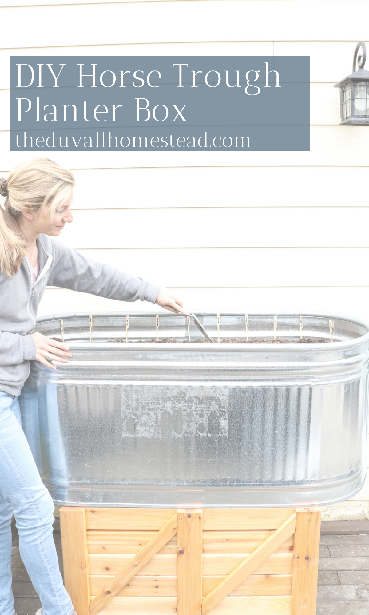 DIY Stand for Trough Planter Box - The Duvall Homestead