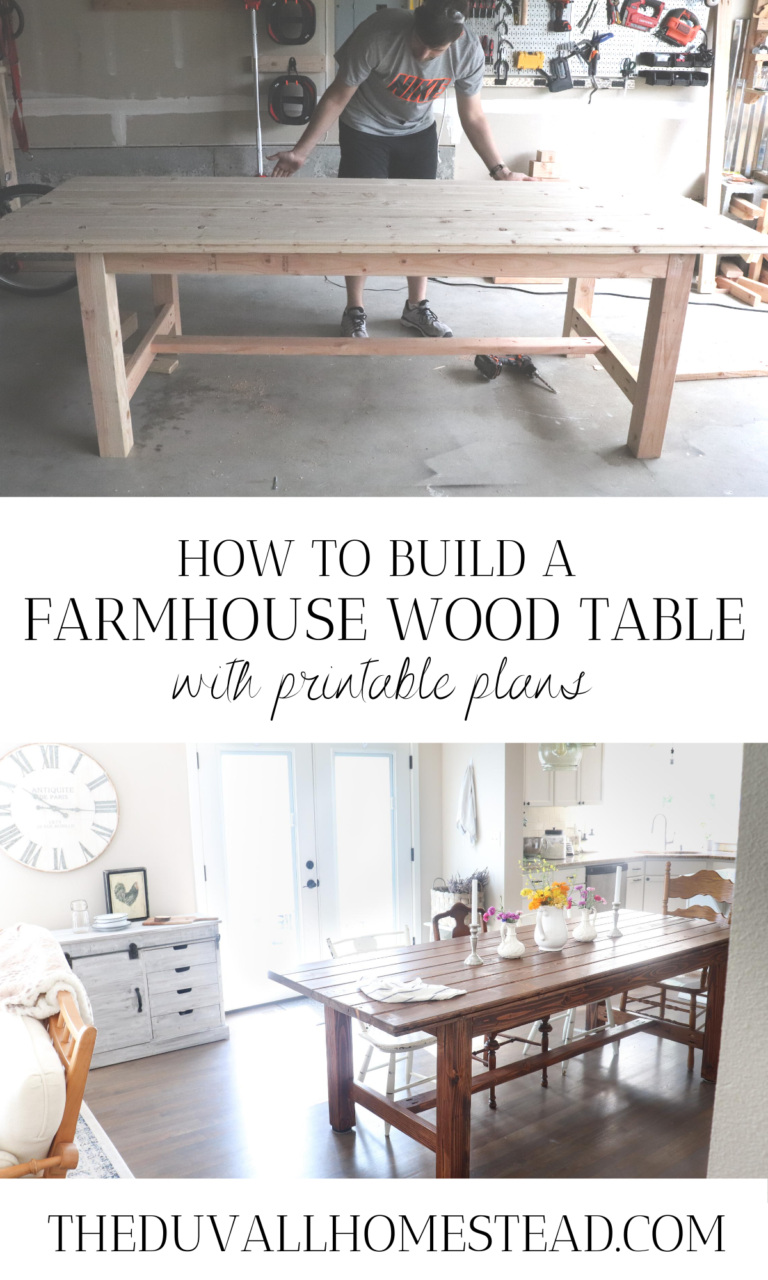 Wood Farmhouse Dining Table Free Plans - The Duvall Homestead