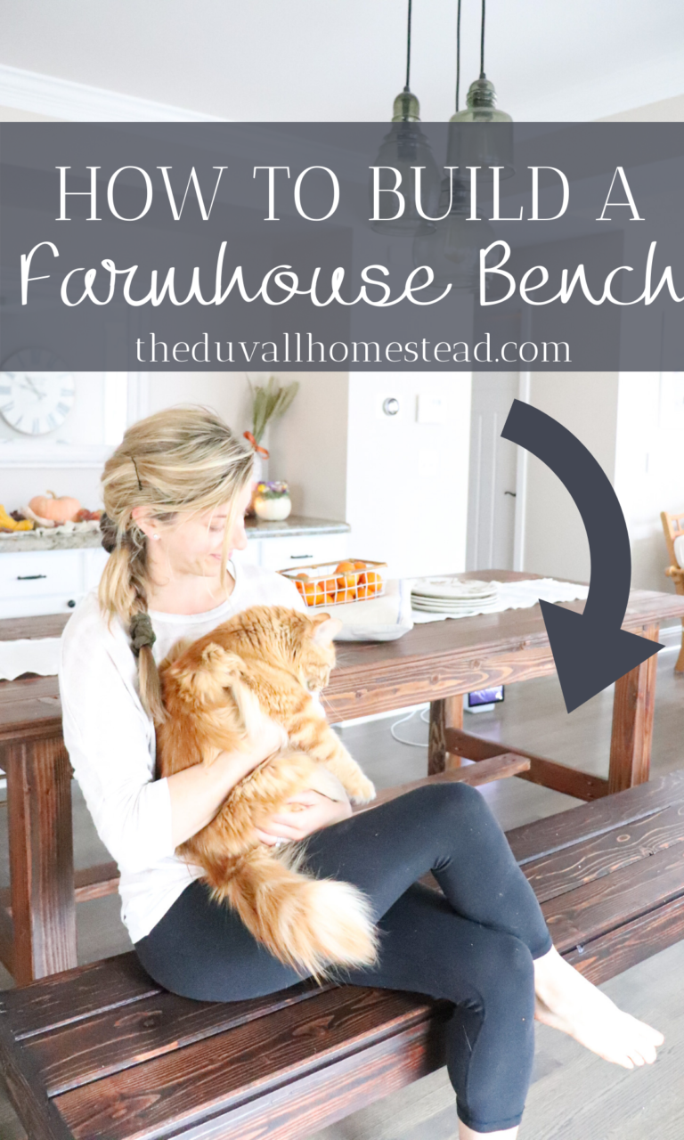 DIY Dining Bench with Free Plans - The Duvall Homestead