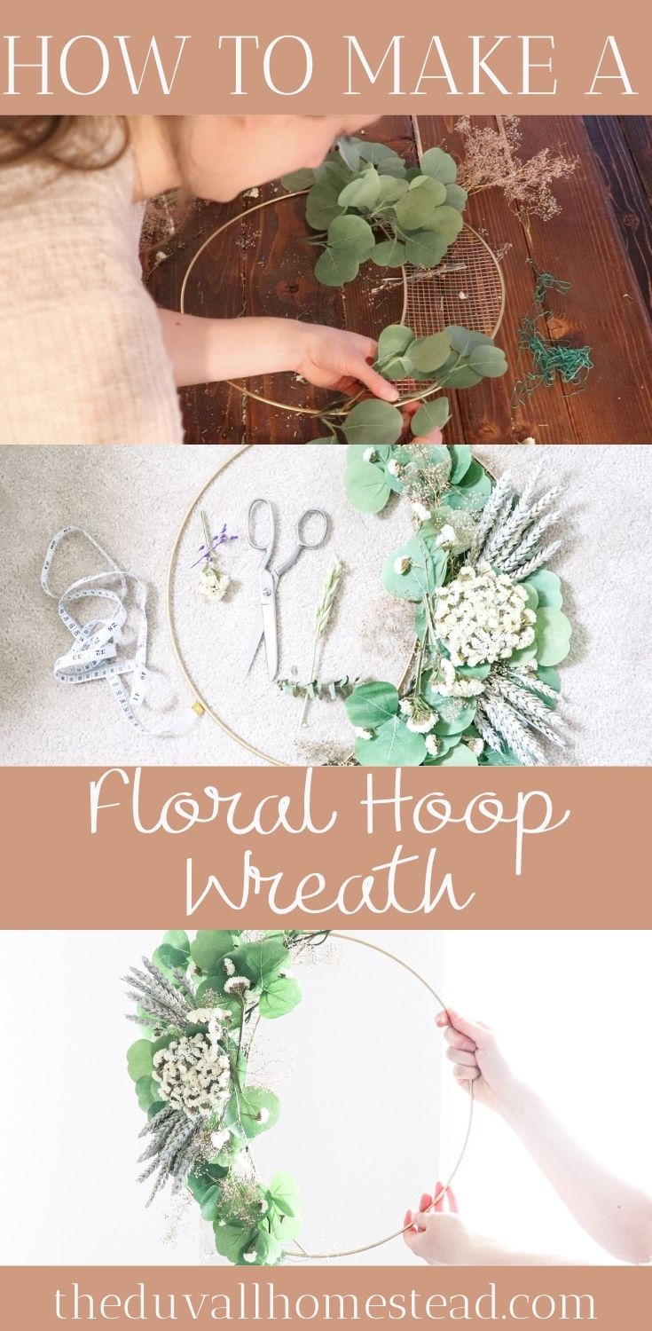 How to Make a Floral Hoop Wreath DIY for Nursery - The Duvall Homestead
