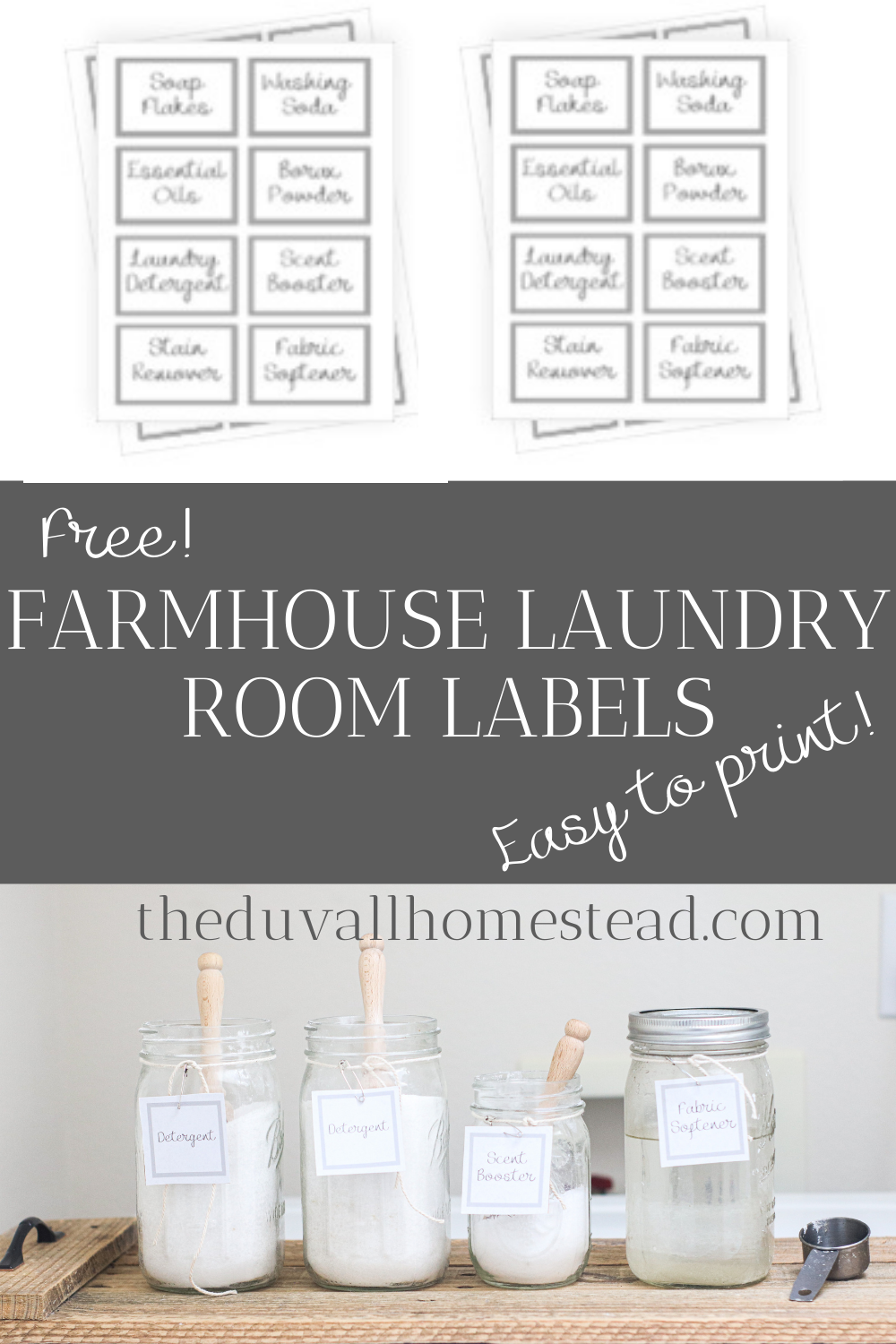 Laundry Room Makeover + FREE Printable Laundry Labels!