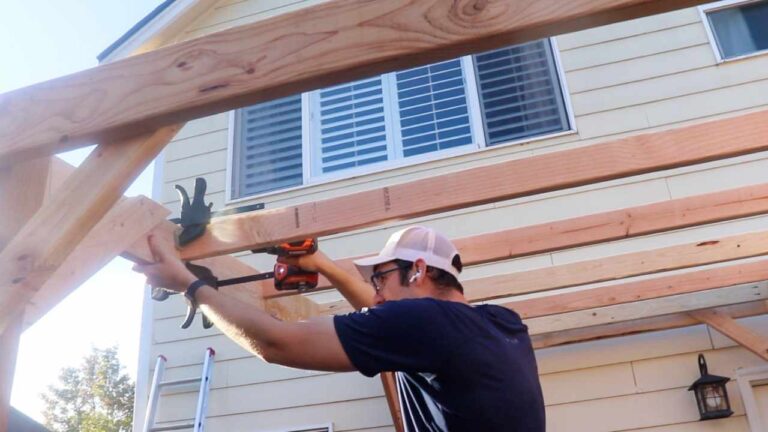 DIY Freestanding Patio Cover - The Duvall Homestead