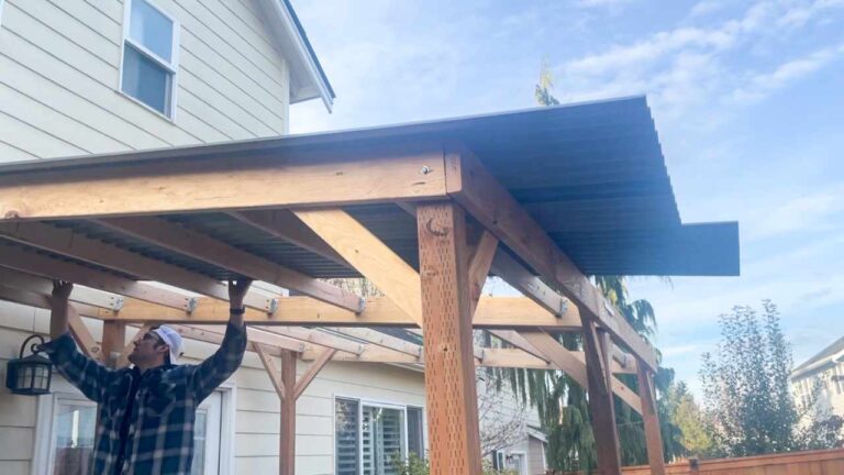 DIY Freestanding Patio Cover - The Duvall Homestead