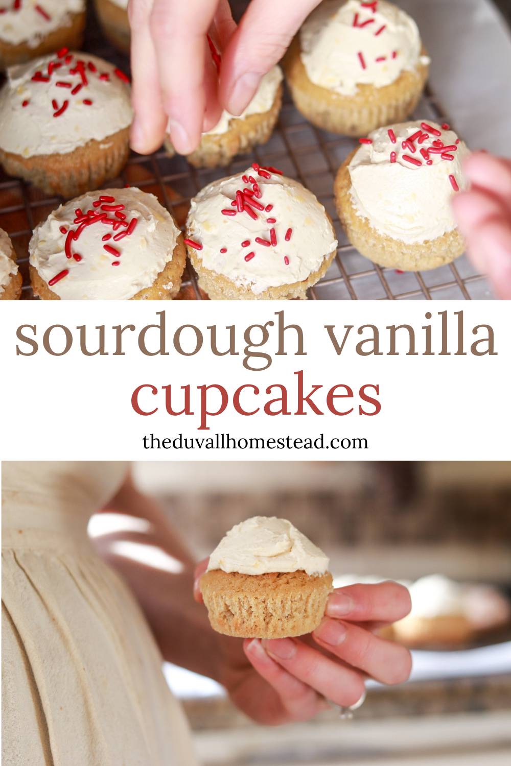 Sourdough Vanilla Cupcakes - The Duvall Homestead